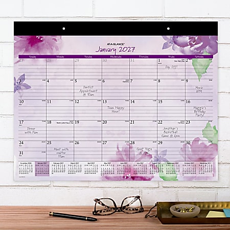 AT A GLANCE Beautiful Day 2027 Monthly Desk Pad Calendar Standard 21 34 ...
