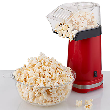 MegaChef Hot Air Popcorn MakerPopper 10 H x 6 W x 7 D Red - Office Depot