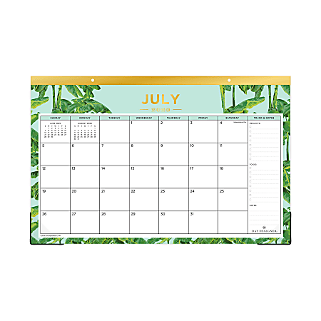 Blue Sky™ Day Designer® Tropics Academic Monthly Desk Calendar, 17" x ...