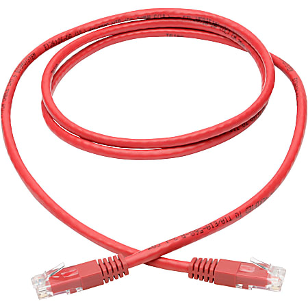 Tripp Lite Cat6 Cat5e Gigabit Molded Patch Cable RJ45 MM 550MHz Red 5ft ...