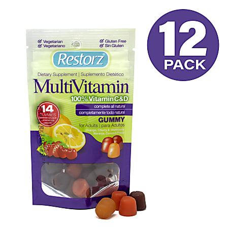 RESTORZ HealthRight Multi Vitamin Gummies 14 Gummies Per Pack Case Of ...