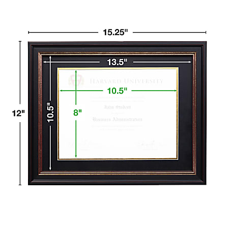 Excello Wood PhotoDocument Frame Double Mat 12 x 15 14 Matted To 8 12 x ...