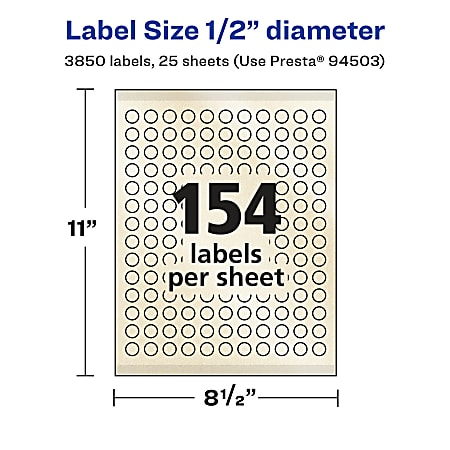 Avery Pearlized Permanent Labels With Sure Feed 94503 PIP25 Round 12 ...