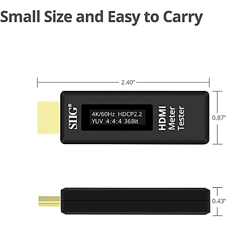SIIG HDMI Meter Tester with Digital Indicator Video Signal Testing HDMI ...