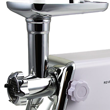 MegaChef 1200 W Ultra Powerful Automatic Meat Grinder White - Office Depot
