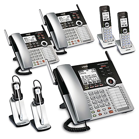 VTech CM18445 4 Line Small Business Office Phone System 2 x 3 Bundle ...