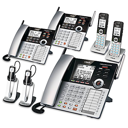 VTech CM18445 4 Line Small Business Office Phone System 2 x 3 Bundle ...