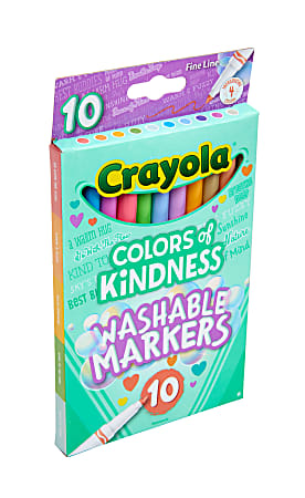 Crayola Colors of Kindness Washable Markers Fine Line Assorted Colors ...