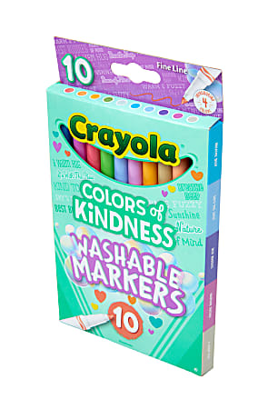 Crayola Colors of Kindness Washable Markers Fine Line Assorted Colors ...