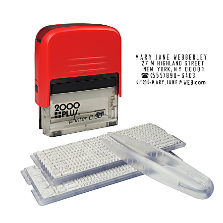 Cosco 2000PLUS Self Inking Print Kit 1 78 x 34 Impression Black ...