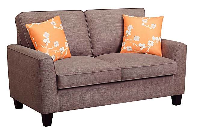 Serta Astoria Deep Seating Loveseat TanEspresso - Office Depot