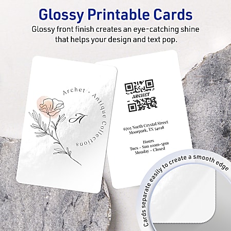 Avery Printable Invitation Cards 5 x 7 Rectangle Rounded Corners Glossy ...
