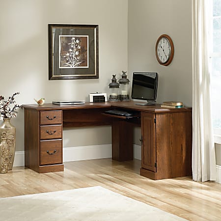 Sauder Orchard Hills Corner Computer Desk Milled Cherry Office Depot