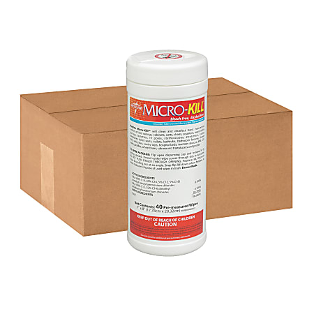 Micro Kill Disinfectant Wipes Scented 7 x 8 40 Wipes Per Canister Case ...