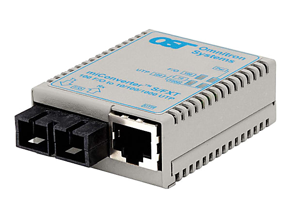 Omnitron miConverter SFXT Fiber media converter 100Mb LAN 10Base T 100Base FX 100Base TX ...