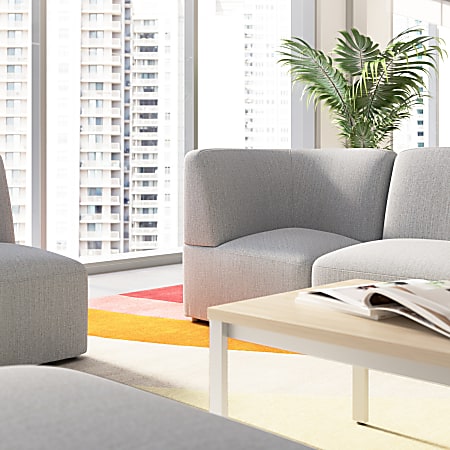 Bush Business Furniture Assemble Modular Corner Lounge Chair Fog Fabric ...