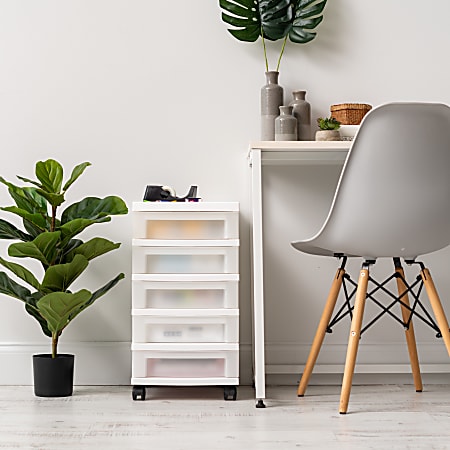 Iris Mini Chest 5 Drawers 27 Qt White - Office Depot
