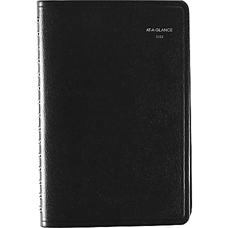 AT A GLANCE DayMinder Daily Planner 5 x 8 Black January To December ...