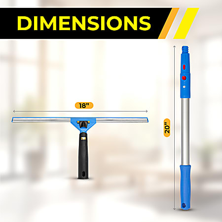 Gritt Commercial Swivel Window Squeegee And Pole Window Washing Kit 18 ...