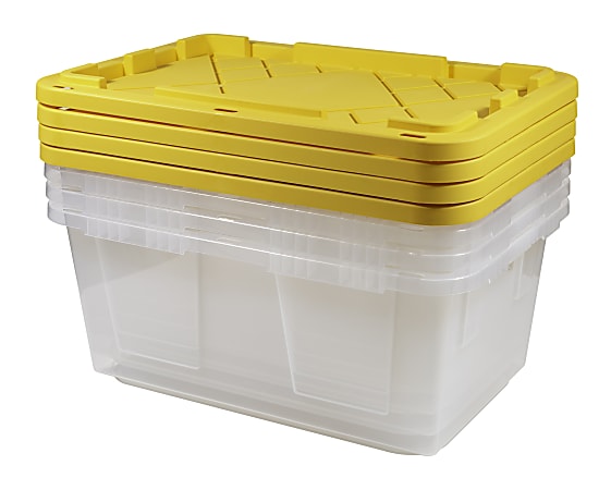 Office Depot GreenMade Professional Storage Totes 23 Gallon ClearYellow ...