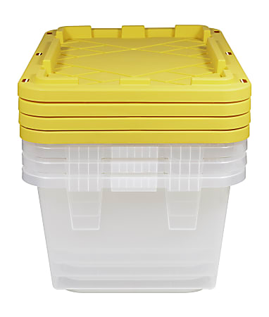 Office Depot GreenMade Professional Storage Totes 23 Gallon ClearYellow ...