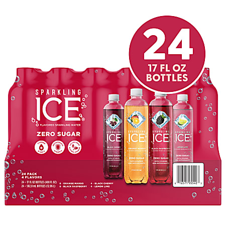 Sparkling Ice Fruit Frenzy Sparkling Water Variety Pack 17 Oz Pack Of 24 Bottles - Office Depot