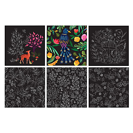 Brea Reese Scratch Art Paper Pad 8 x 8 Woodland - Office Depot