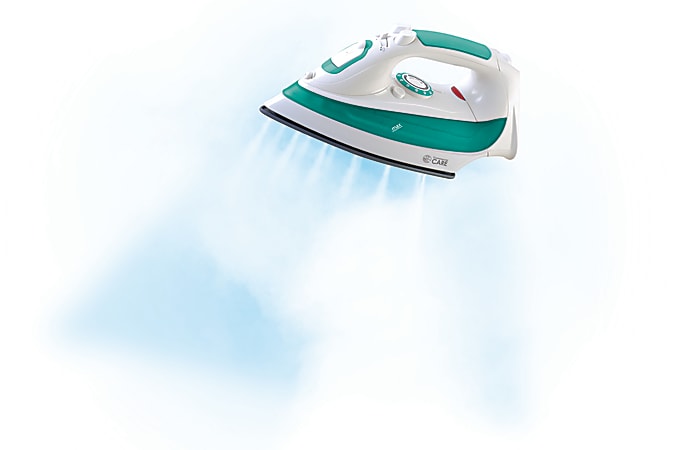 Commercial Care 1200W Steam Iron 11 14 H x 5 12 W x 4 58 D Green ...