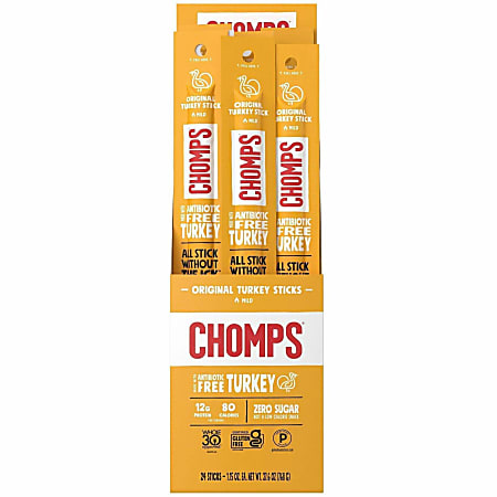 CHOMPS Original Turkey Snack Sticks Gluten free No MSG Preservative ...