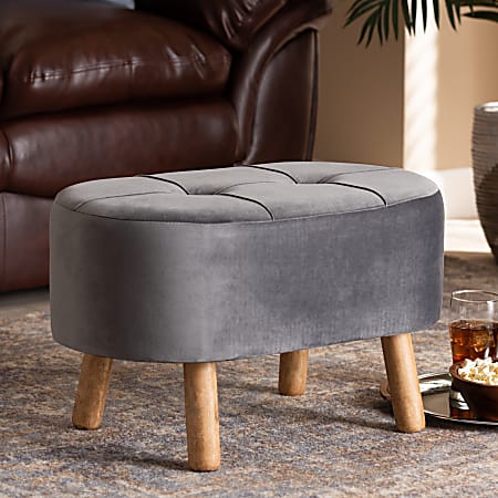 Velvet oval ottoman store