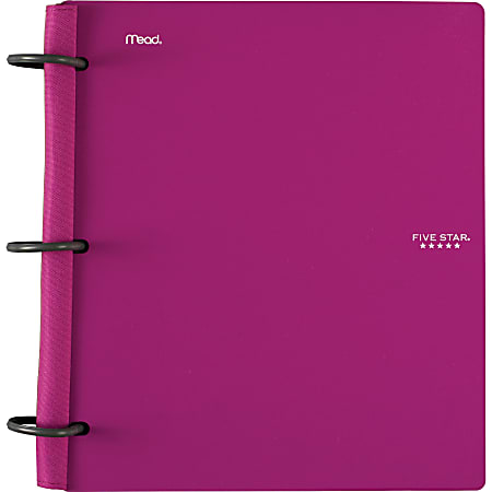 Five Star FiveStar Flex 1 12 Hybrid NoteBinder Letter 300 Sheets 3 ring Binding CollegeQuad Ruled 8 12 x 11 Berry Cover Durable Divider Flexible Opaque TechLock Ring 1 Each Office Depot