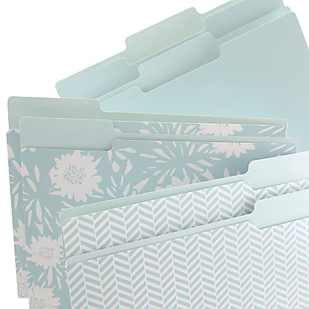 Realspace File Folders Letter Size BlueWhite Pack Of 6 Folders - Office ...