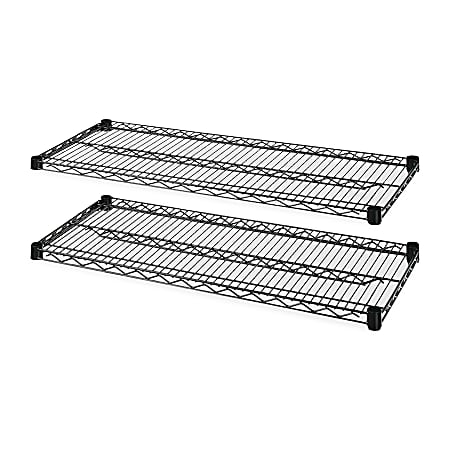 Lorell 4 Tier Wire Rack With Shelves Extra Shelves Black Carton Of 2 ...