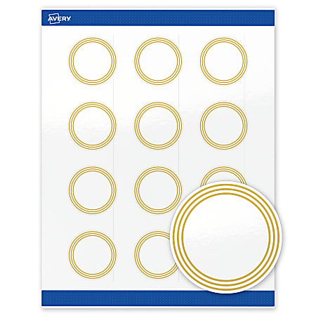 Avery Print To The Edge Labels Sure Feed S00 D18 PRWGP10 2 Round Glossy ...