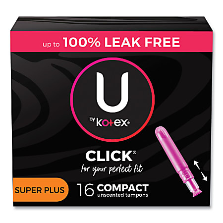 Kotex U by Kotex Click Compact Tampons Super Plus Absorbency 16Pack 8 ...