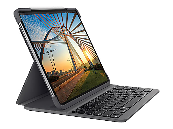 Logitech Slim Folio Pro Keyboard Case 11 Graphite - Office Depot