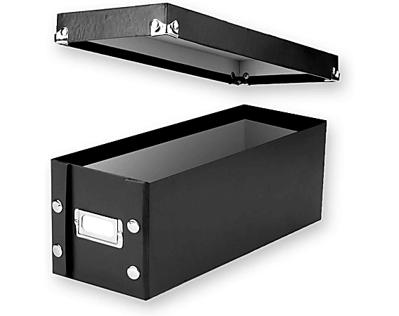 Ideastream Snap N Store Cardboard CD Storage Box 2 34 x 6 x 14 14 Black ...