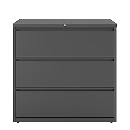 WorkPro 42 W x 18 58 D Lateral 3 Drawer File Cabinet Charcoal - Office ...