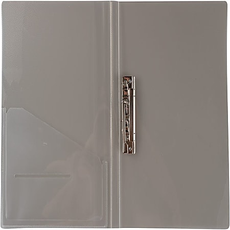 JAM PAPER Plastic Clamp Binder 0.75 inch Smoke Gray Sold Individually ...