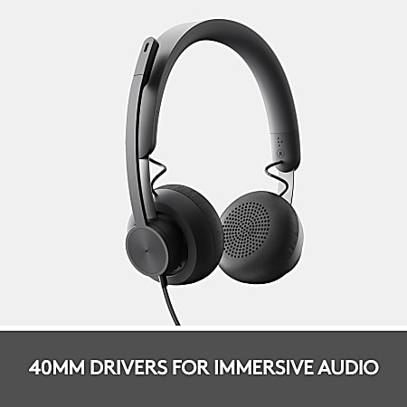 Logitech Zone 750 Wired On Ear Headset with Advanced Noise Canceling ...