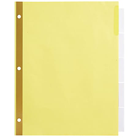 Office Depot Brand Insertable Dividers With Big Tabs Buff Clear Tabs 5 ...