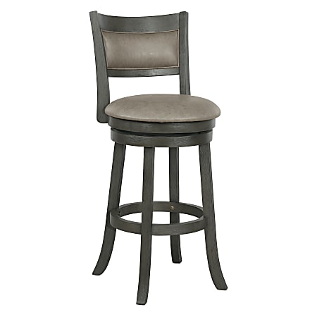 Office Star Faux Leather Swivel Counter Height Stool With Back ...