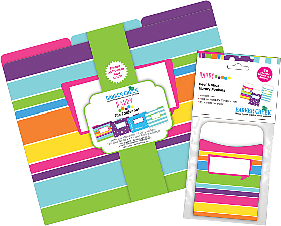 Barker Creek FolderPocket Set 13 Cut Tab Letter Size Happy Set Of 42 ...