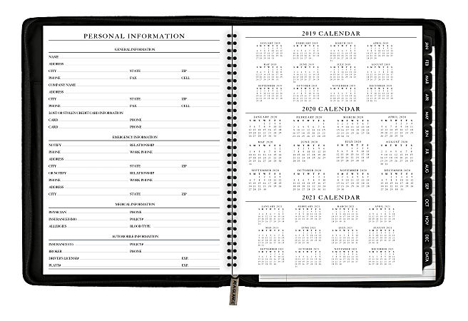 AT A GLANCE Executive WeeklyMonthly Appointment Book With Zipper 8 14 x ...
