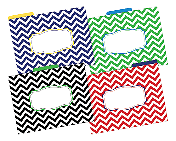 Barker Creek Tab File Folders Letter Size Nautical Chevron Pack Of 36 ...