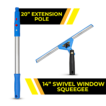 Gritt Commercial Swivel Window Squeegee And Pole Window Washing Kit 14 ...