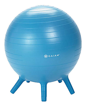 Gaiam Kids Stay N Play XL Inflatable Ball Chair Blue - Office Depot