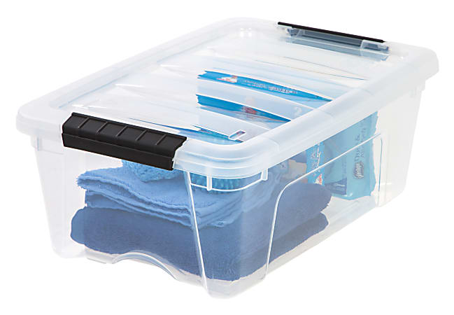 IRIS Latch Plastic Storage Container With Built In Handles And Snap Lid ...