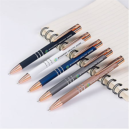 Custom Full Color Delane Promotional Gel Pen Rose Gold - Office Depot