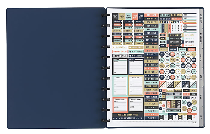 TUL Discbound Monthly Planner Starter Set Undated Letter Size Soft ...